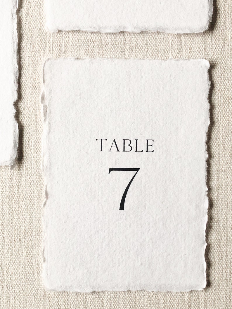 Handmade Paper Table Number Signs - Etsy