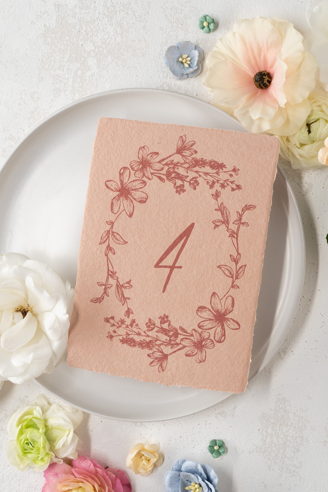 Blush Pink Floral Table Numbers - Etsy