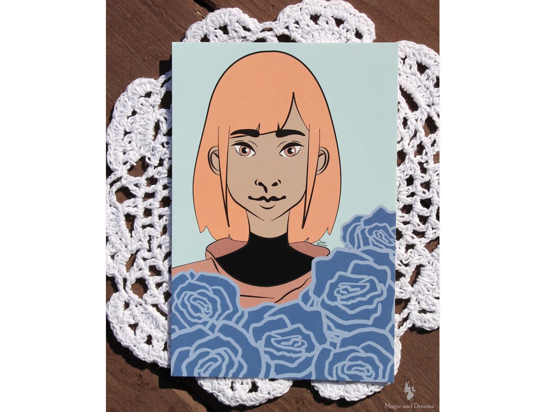 Rose Illustration, 4x6, Drawing, Digital Art, Girls, Home Decor, Wall ...