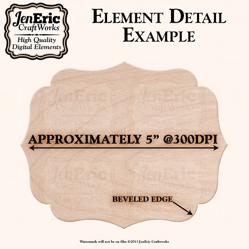 Wood Digital Frame Clip Art Embellishments, Wood Digital Label Frame ...