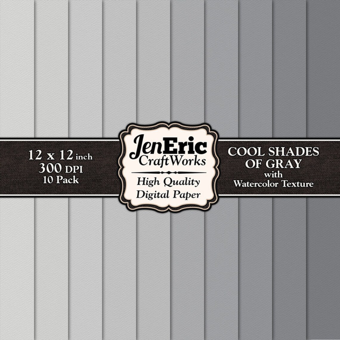 Cool Gray Digital Paper, Digital Watercolor Background Cardstock ...