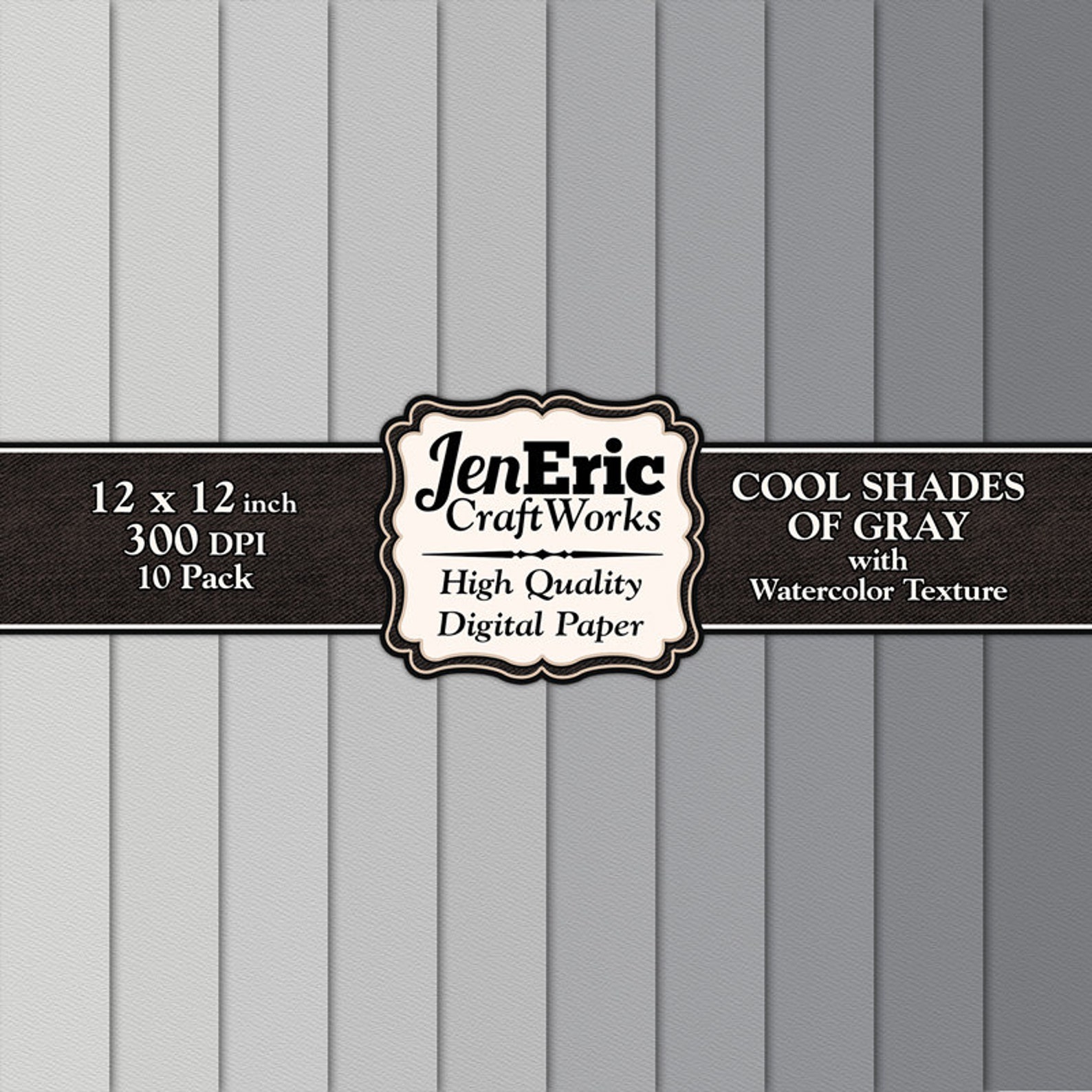 Cool Gray Digital Paper, Digital Watercolor Background Cardstock ...