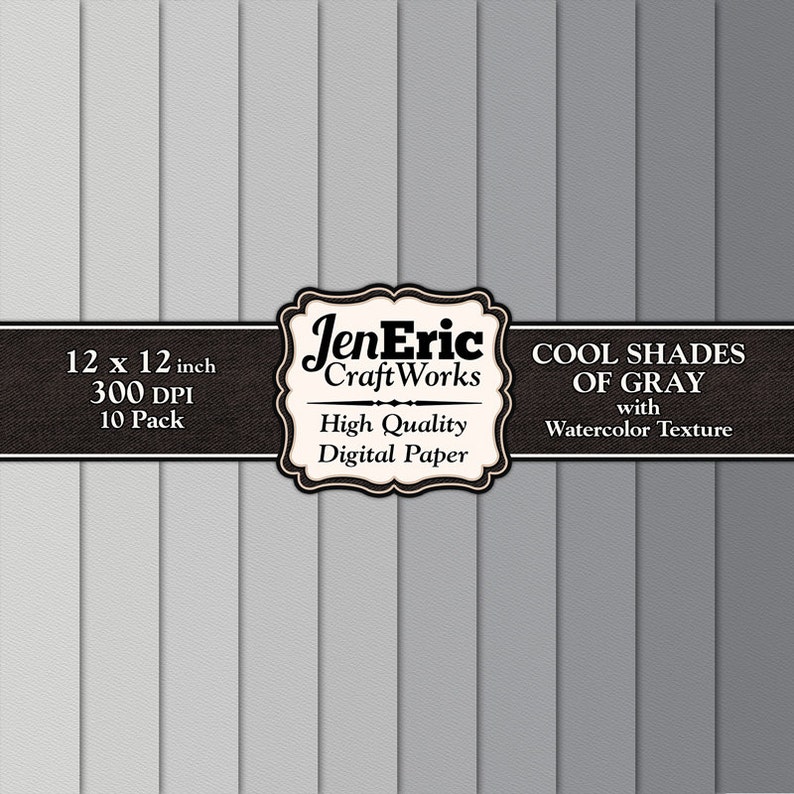 Cool Gray Digital Paper, Digital Watercolor Background Cardstock ...