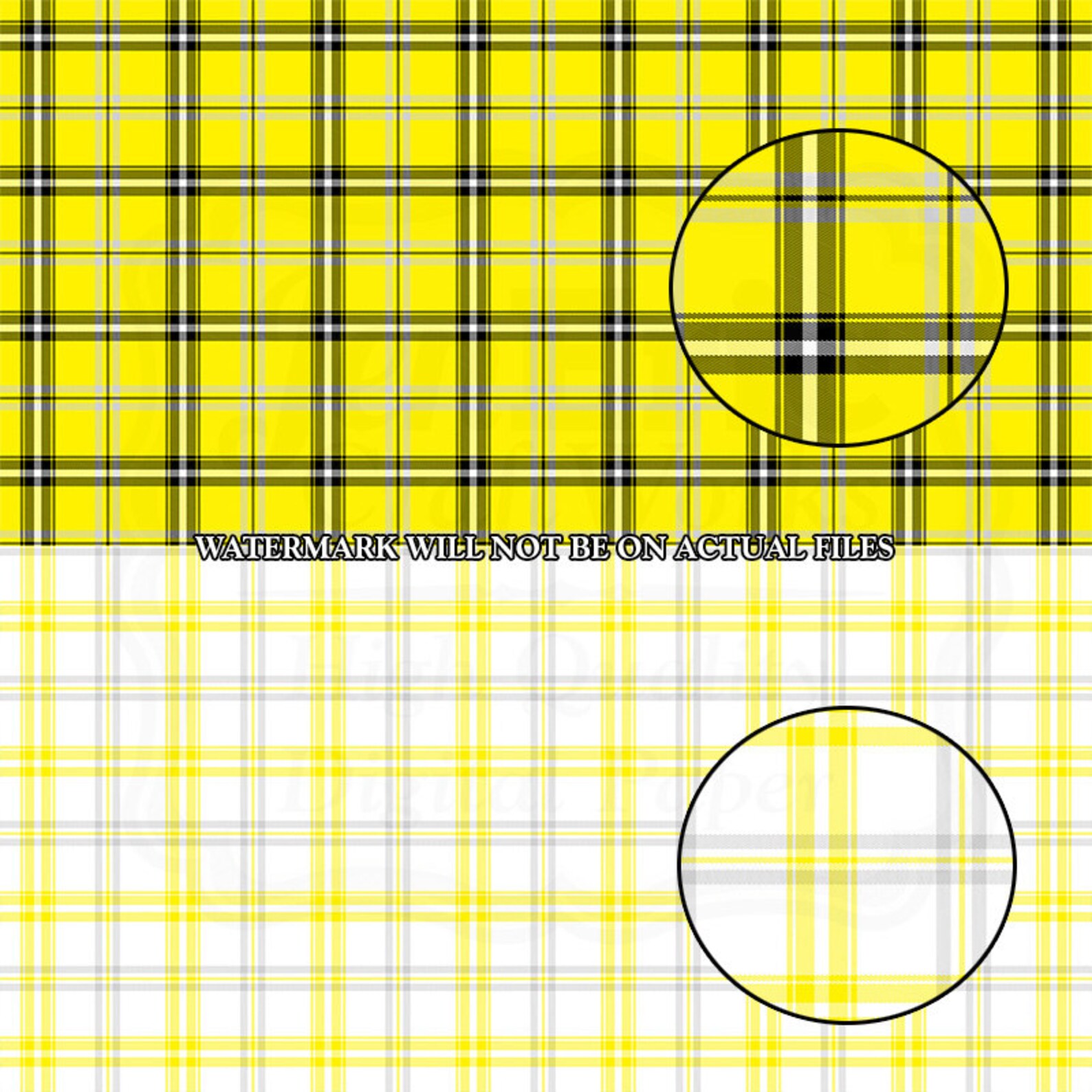 Yellow Digital Paper, Printable Yellow Pattern, Yellow and Black ...