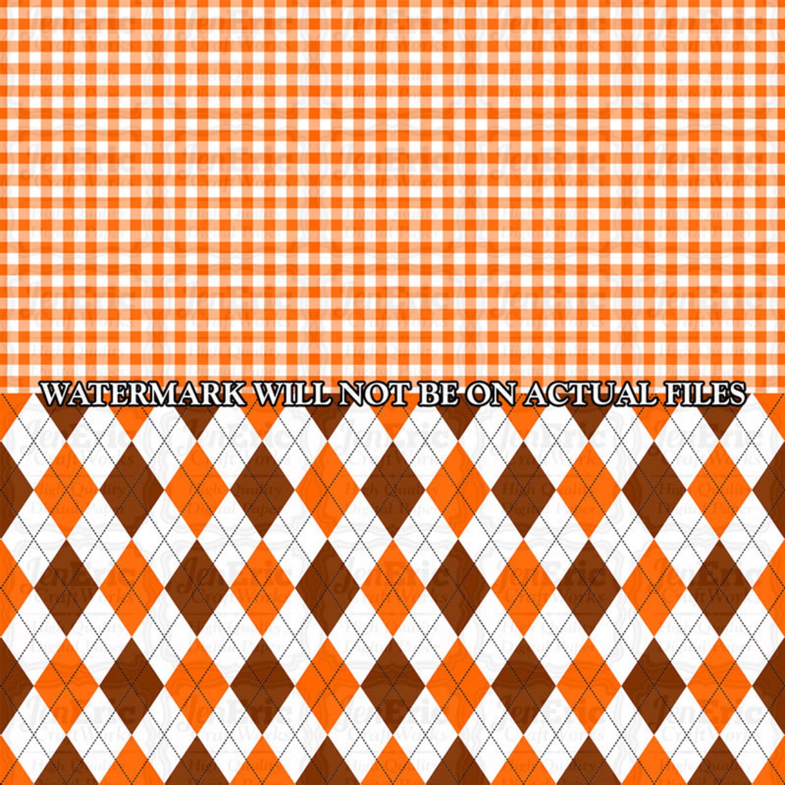 Orange Digital Paper, Halloween Digital Paper Patterns, Autumn Pumpkin ...