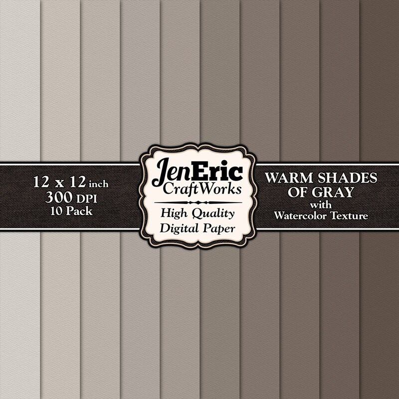 Gray Digital Paper Pack Printable Watercolor Background - Etsy