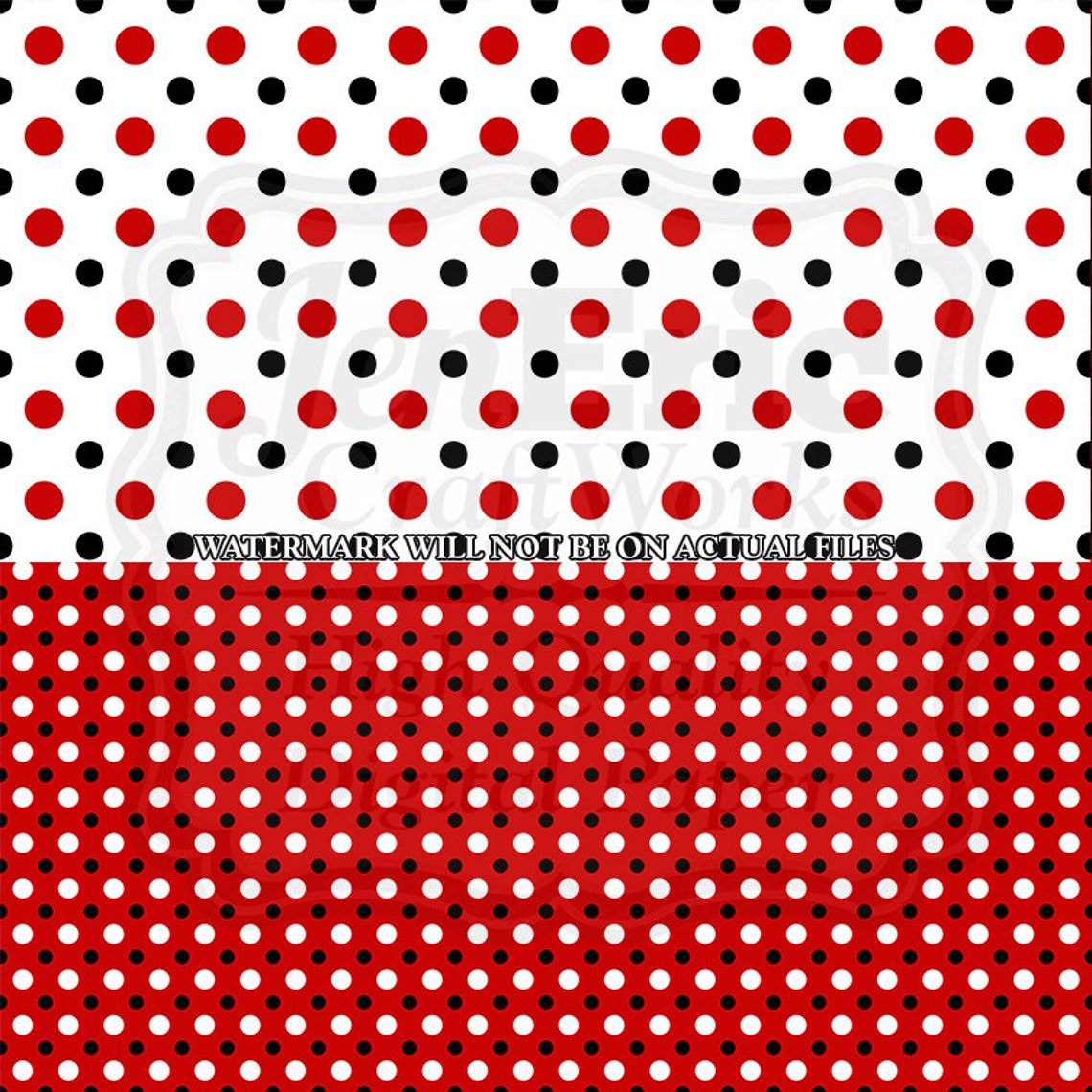 Red Digital Pattern Pack, Printable Red Digital Patterns, Red White ...
