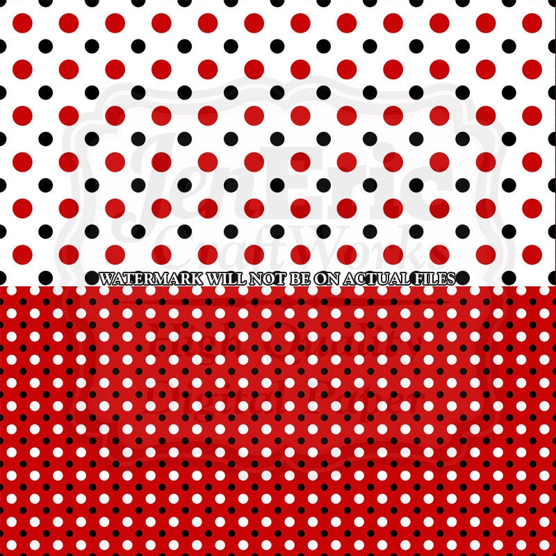 Red Digital Pattern Pack, Printable Red Digital Patterns, Red White ...