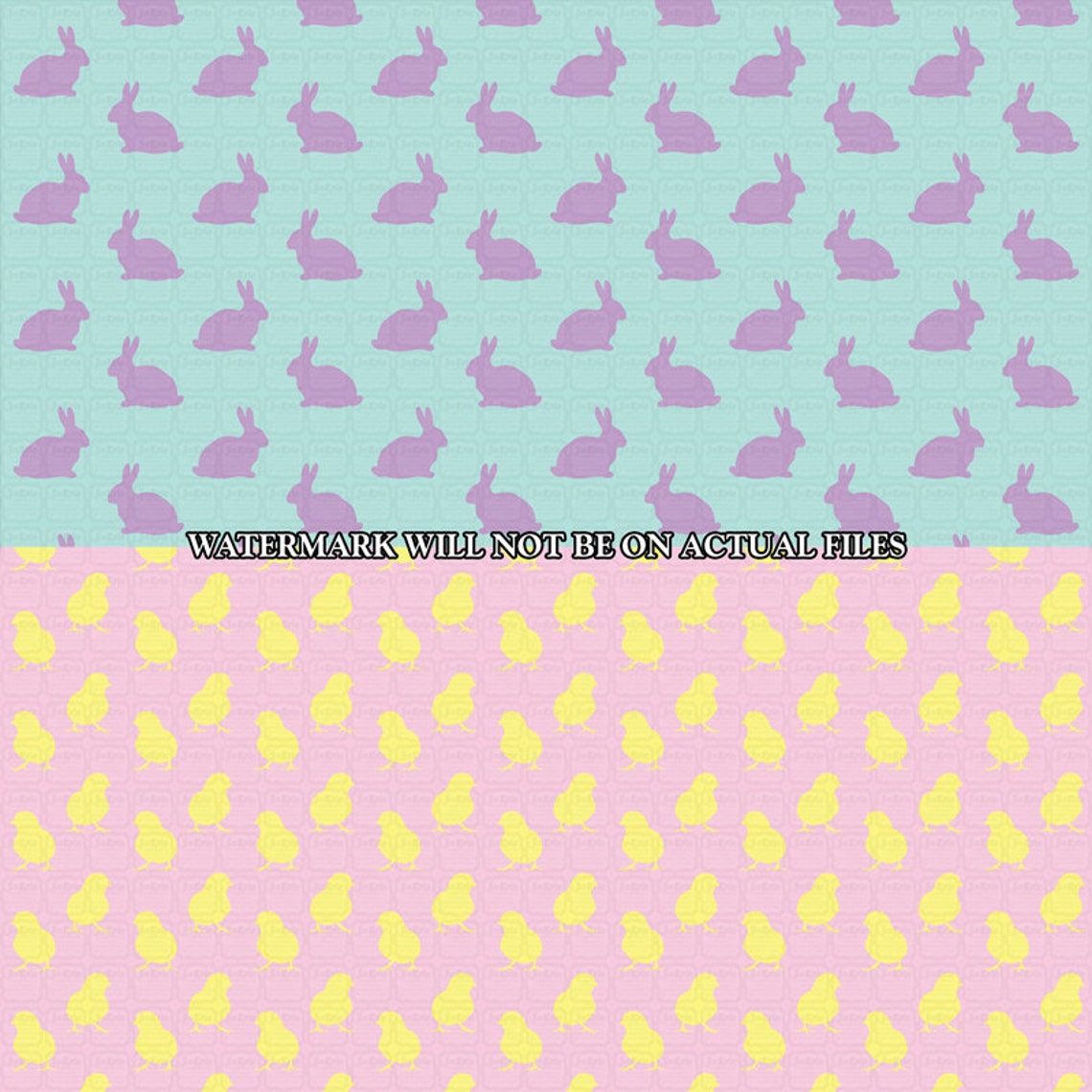 Easter Digital Paper, Printable Pastel Bunny Pattern, Easter Printable ...