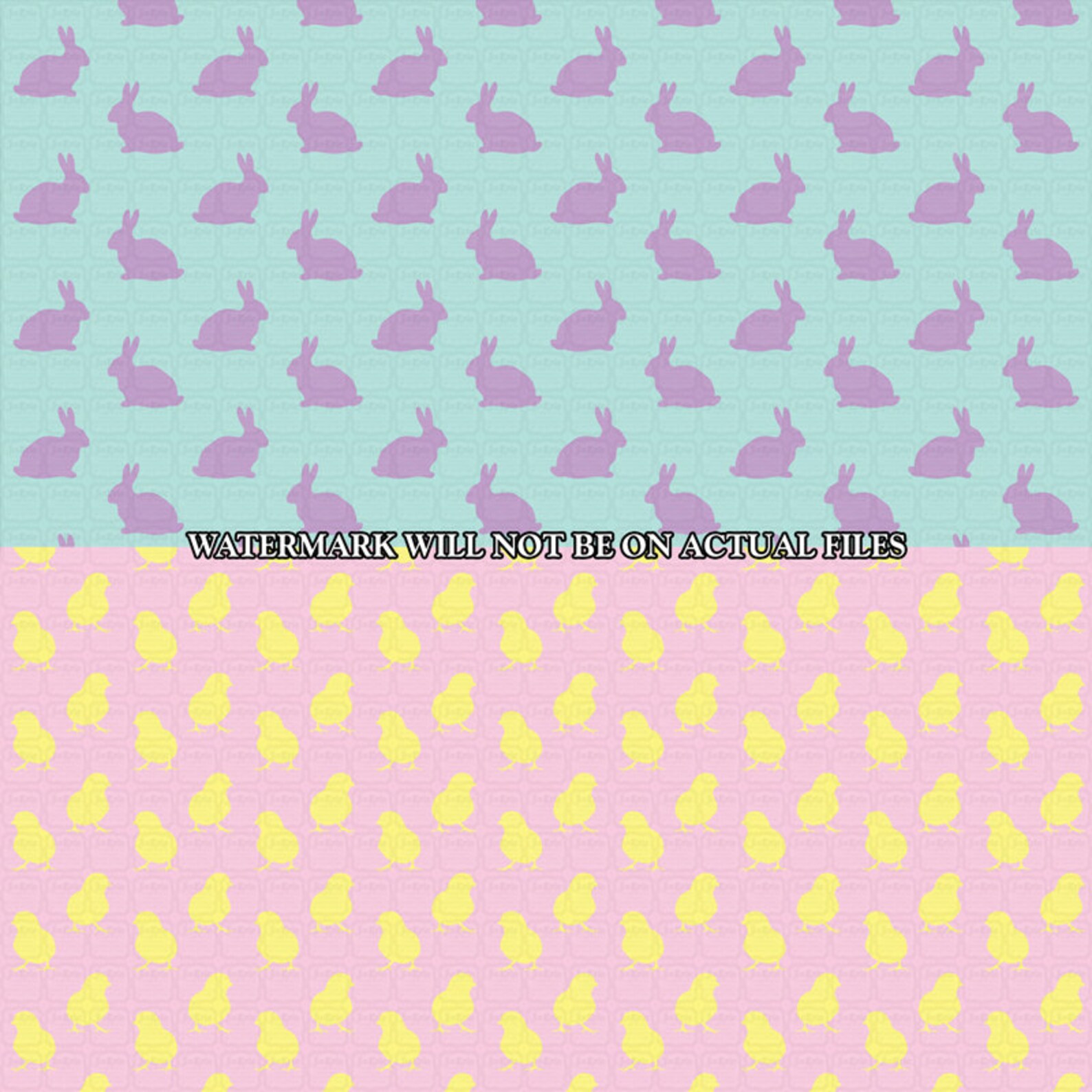 Easter Digital Paper, Printable Pastel Bunny Pattern, Easter Printable ...