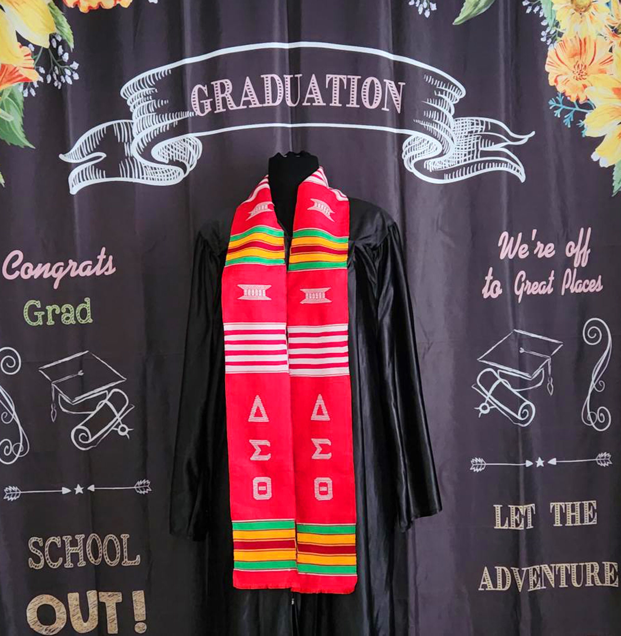 Delta Sigma Theta Kente Stoles. African Colors - Etsy