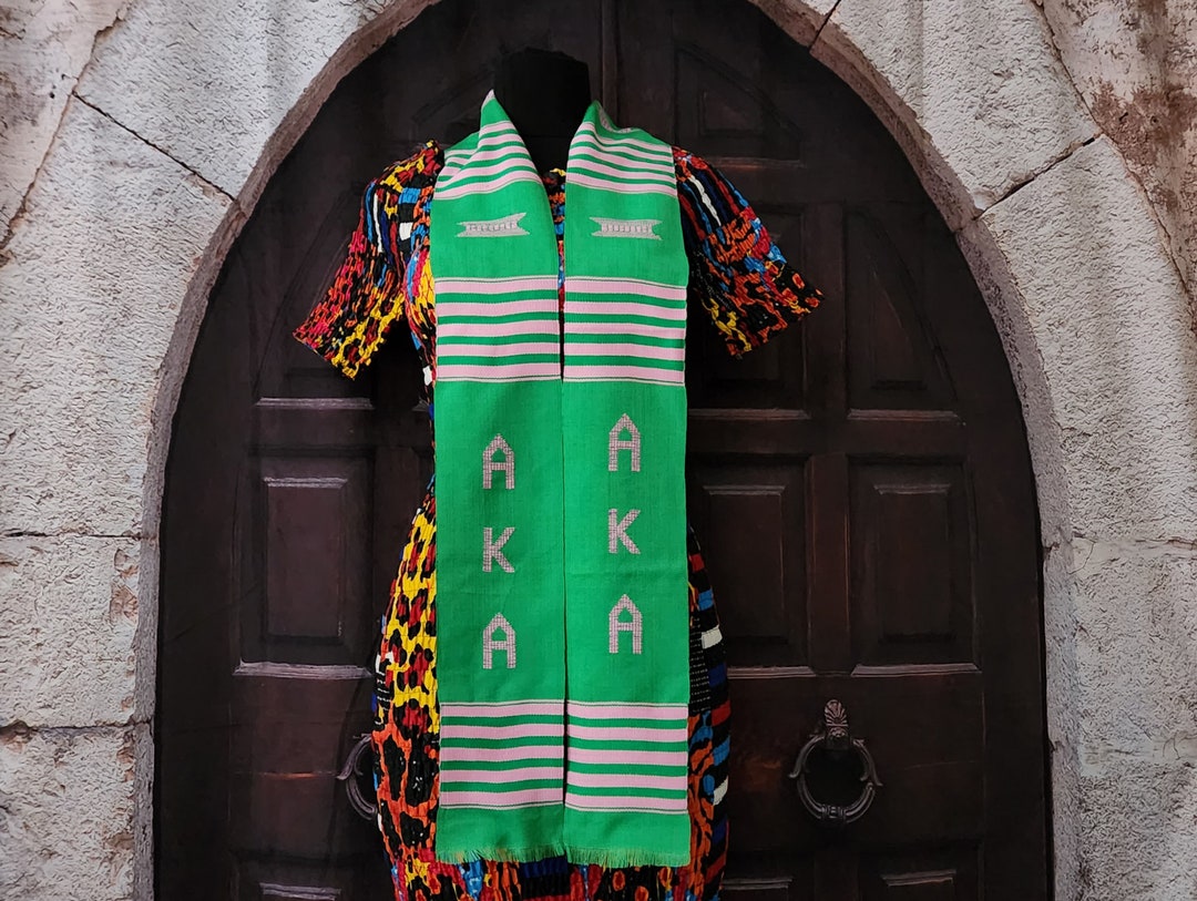 ALPHA KAPPA ALPHA Green Kente Stoles - Etsy