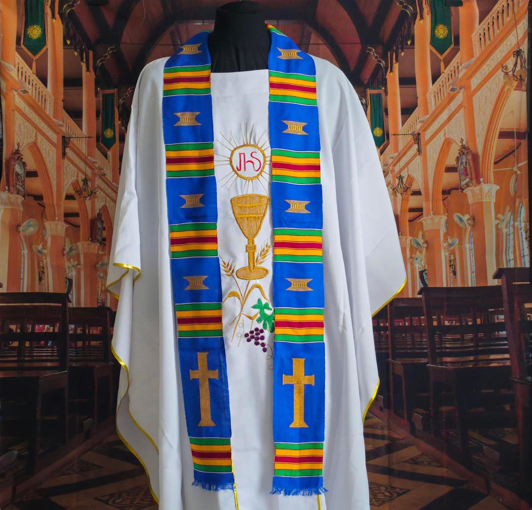 Traditional Blue Kente Priest Stoles. Stools - Etsy
