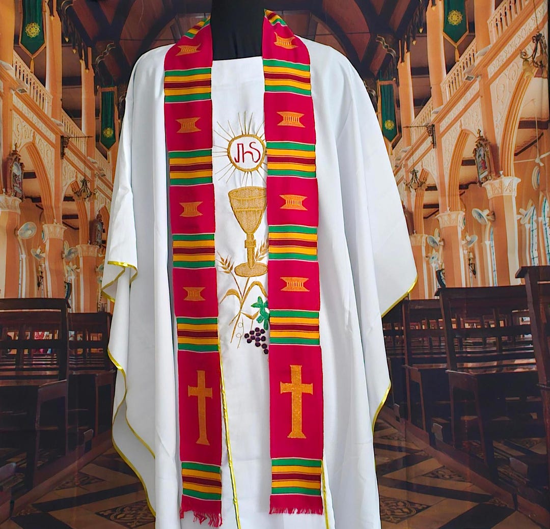Traditional Red Kente Priest Stoles. Stools - Etsy