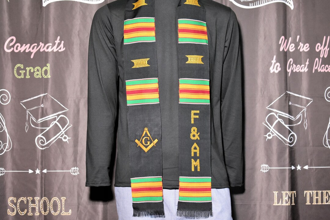 Mason F&AM Kente Stoles. Traditional Black Kente - Etsy