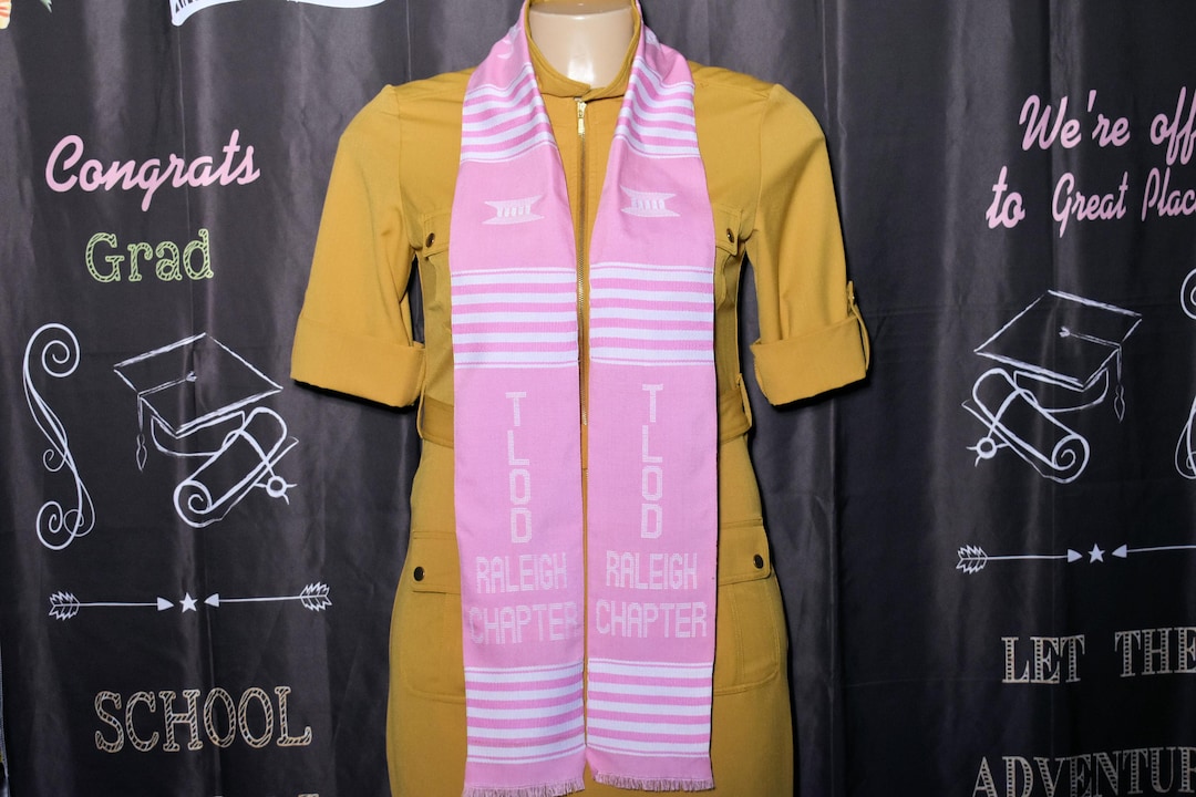 TLOD Raleigh Chapter White and Pink Kente Stoles - Etsy