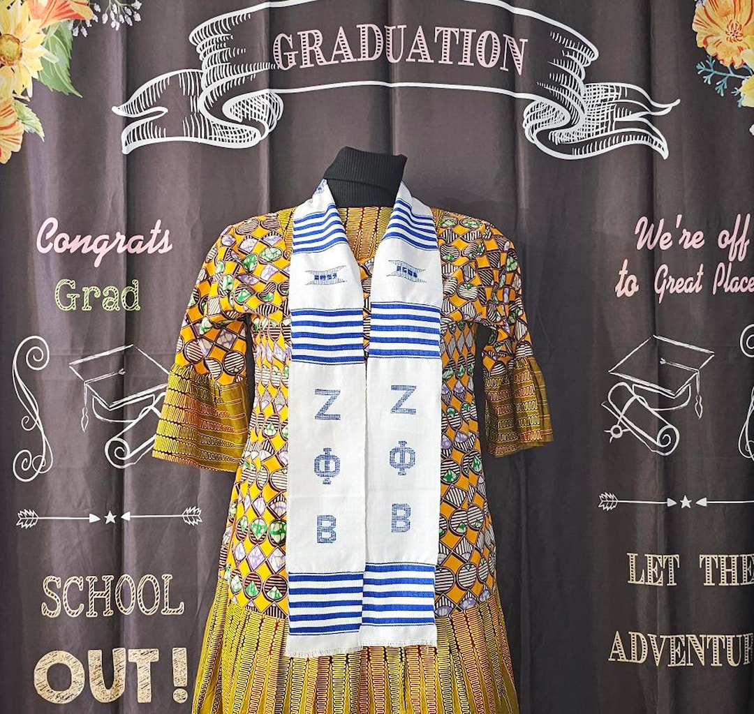 Zeta Phi Beta Kente Stoles-white - Etsy