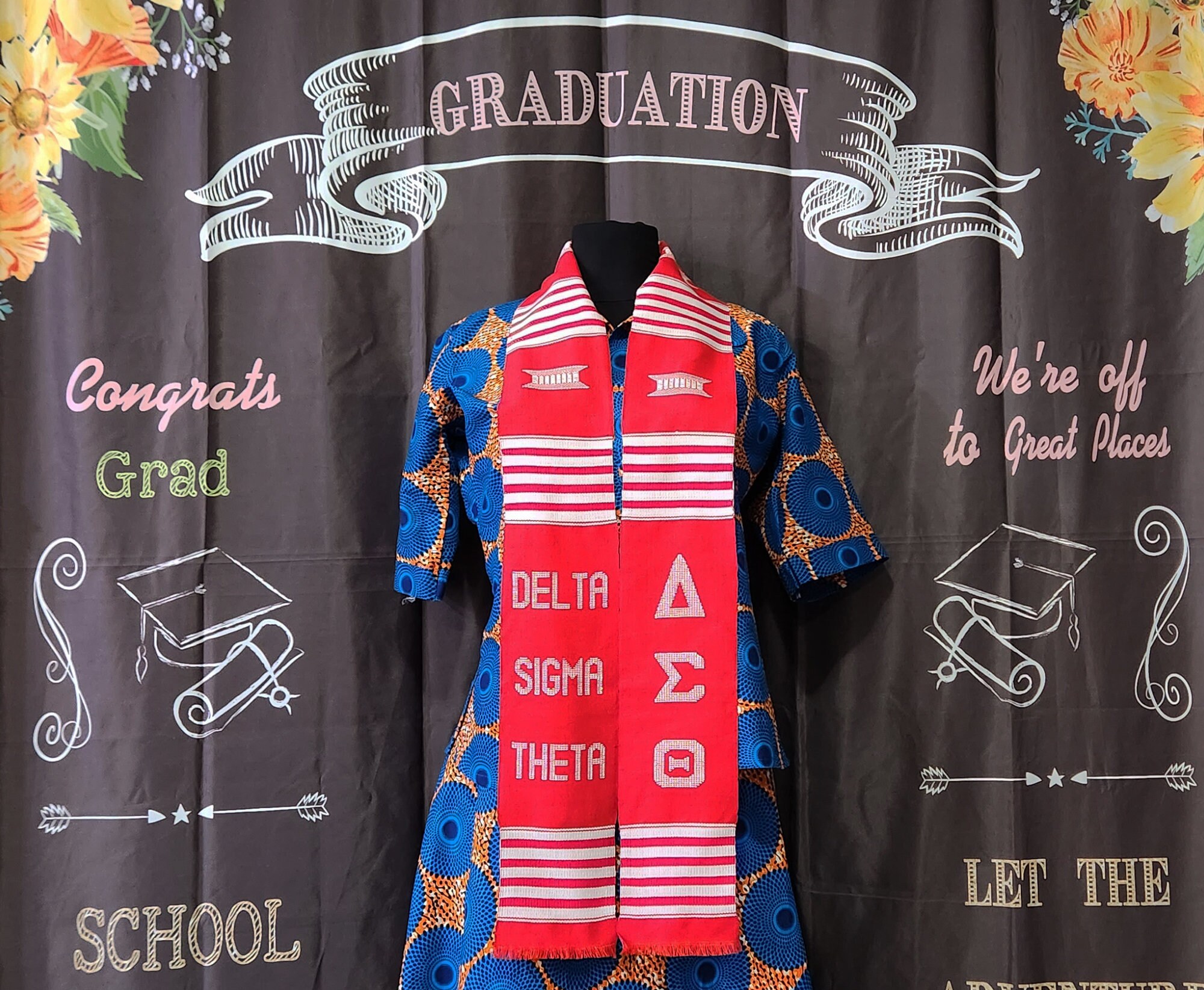 Delta Sigma Theta and DST Red Kente Stoles - Etsy
