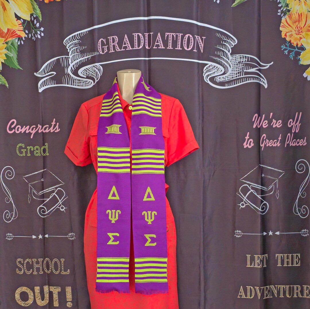 Delta Psi Sigma Purple and Green Kente Stole - Etsy