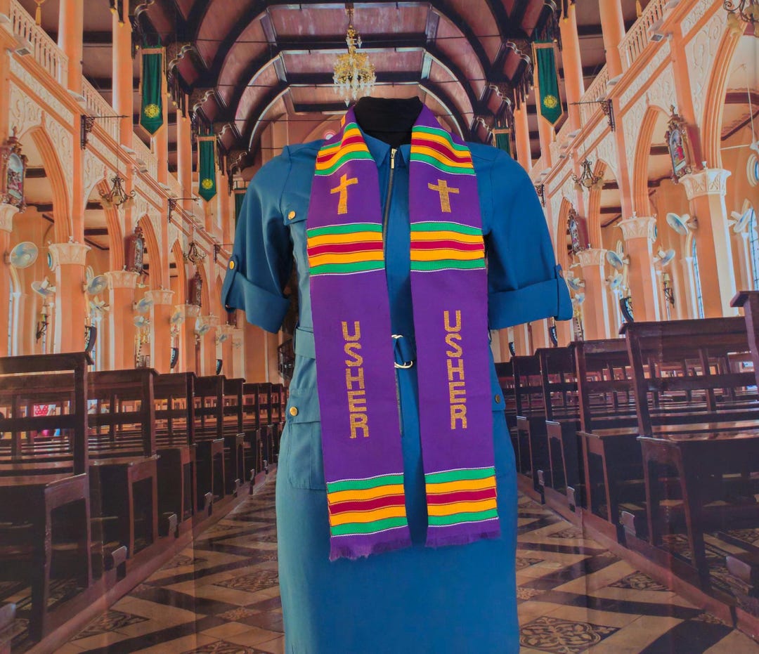 USHER Purple Kente Stoles - Etsy