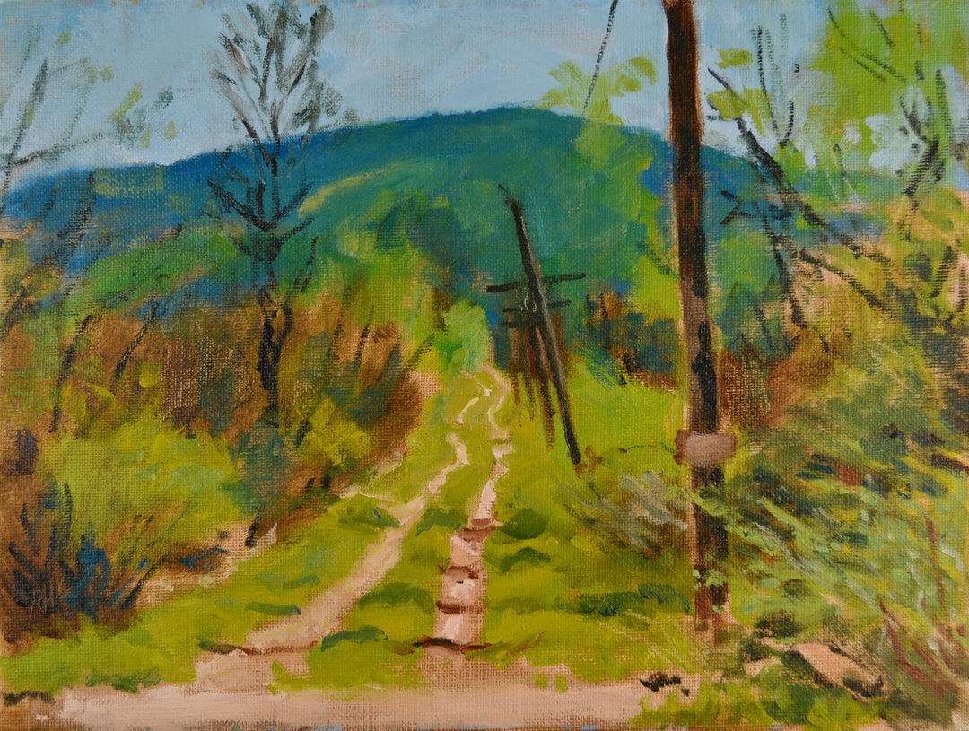 Original Oil Painting, Dirt Road, Spring, Berkshires, Landscape, by ...