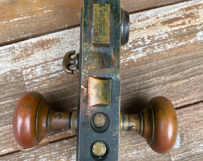 Vintage Mortise Lockset Brass Push Button, Sargent Deadbolt, Brass Door ...