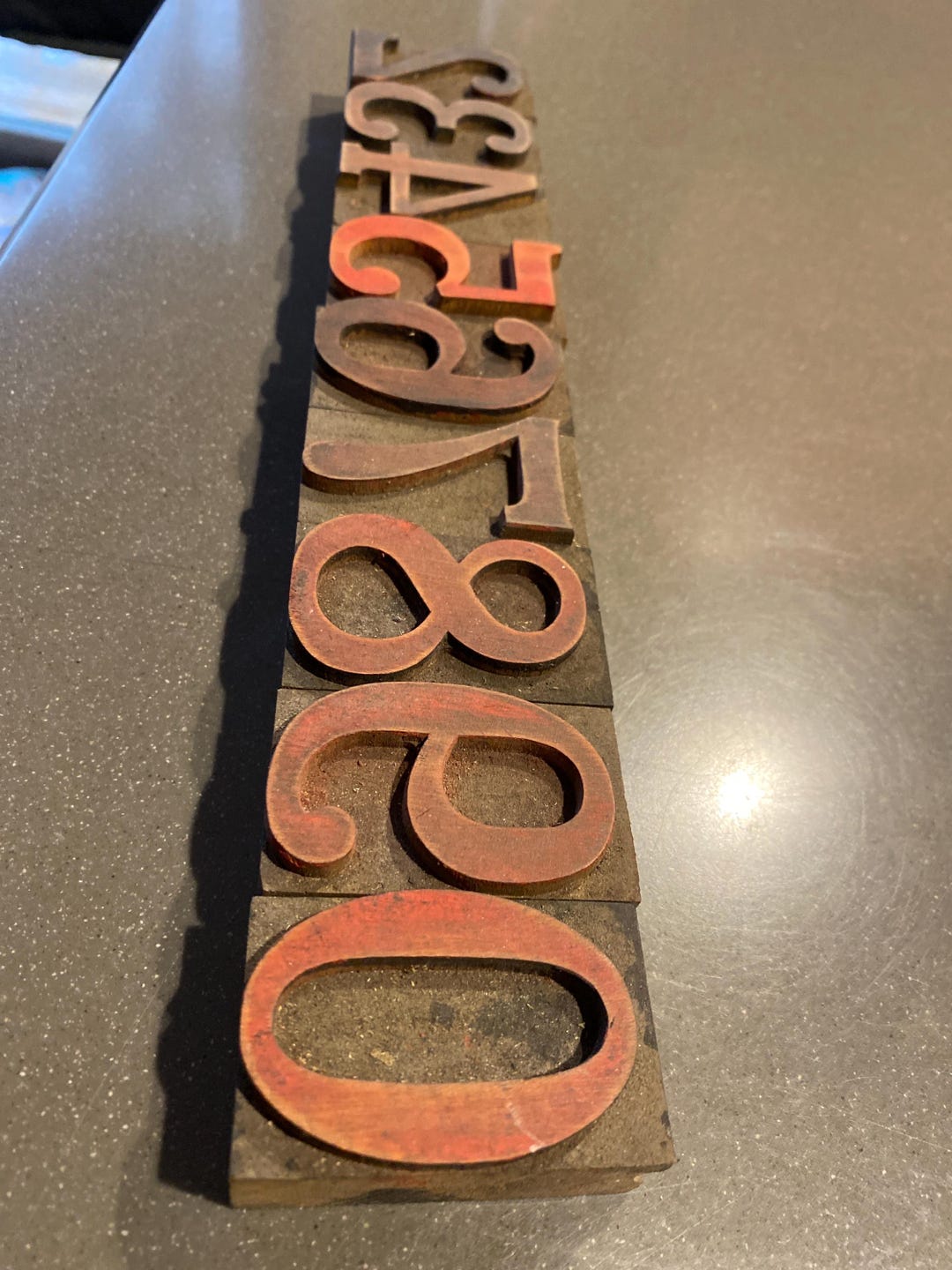 9 Vintage Letterpress 2” Block Print Numbers 2-9,0 - Etsy