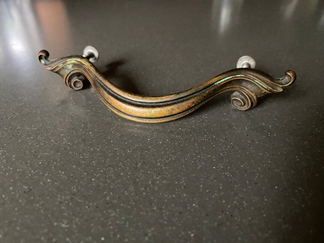 One Vintage Brass Ornate French Provincial Drawer Pull Handle 3.5 ...