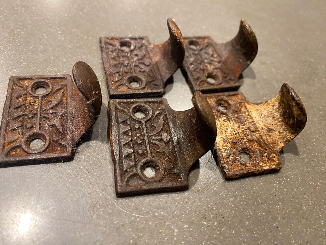 5 Salvage Antique Ornate Victorian Cast Iron Window Thumb Finger Sash ...