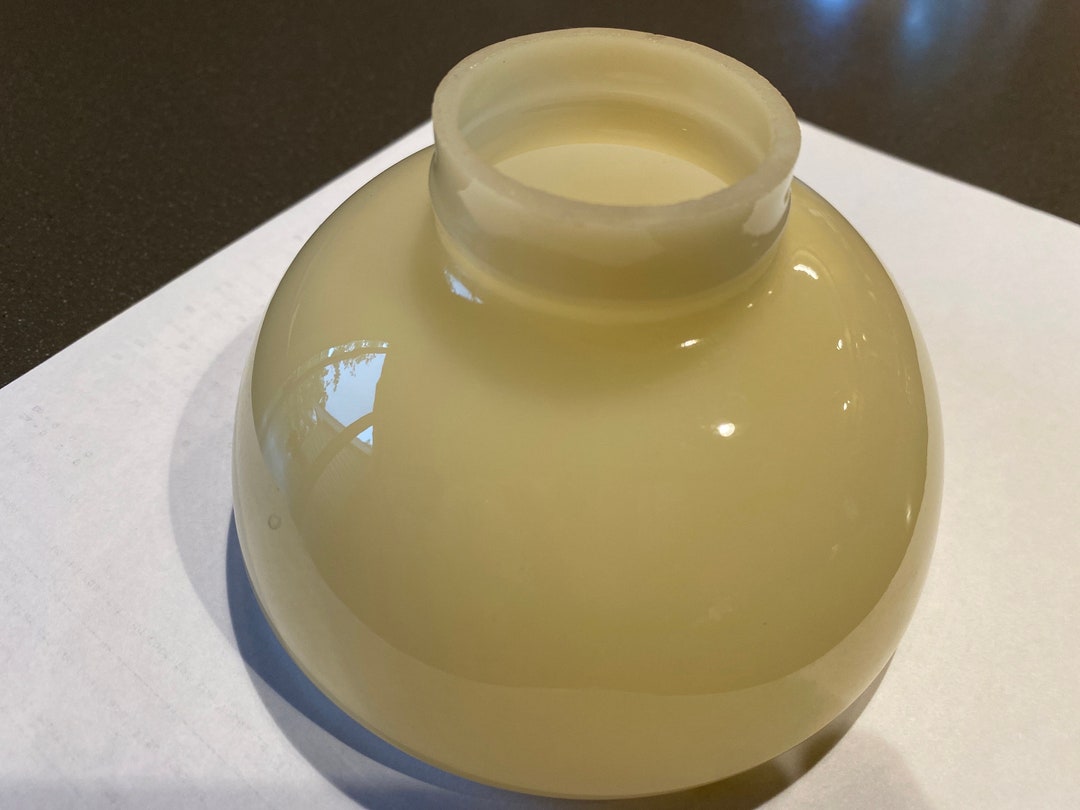 Vintage Small Pale Yellow/cream/off White Glass Light Fixture Globe ...