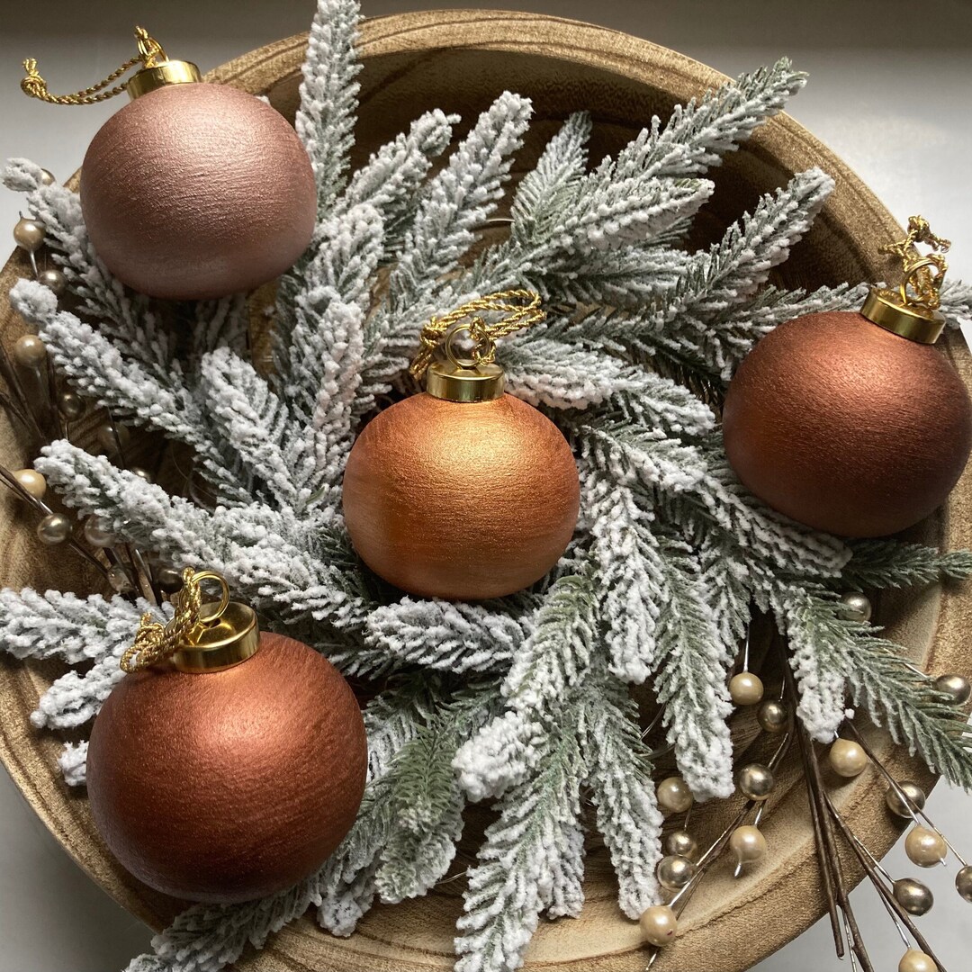 Hand Painted Textured Ceramic Ornaments: Copper Rust Metallic I Modern ...
