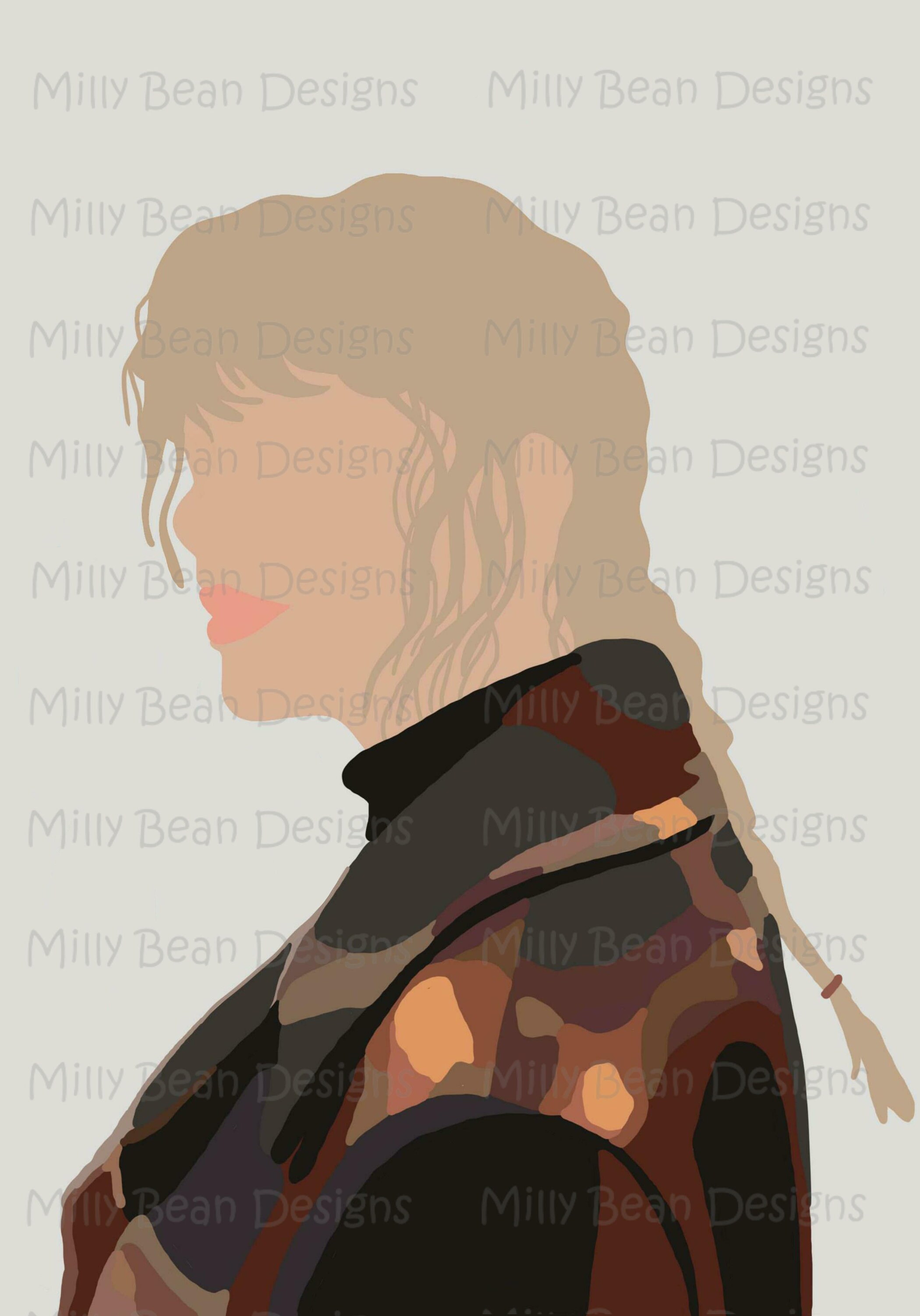 Taylor Swift Portrait Print Evermore Album Swiftie Digital | Etsy