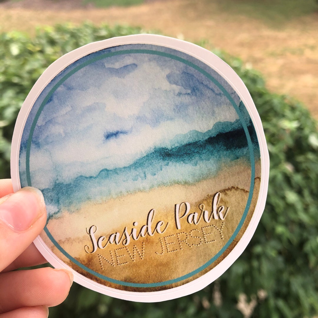 Seaside Park NJ Custom Sticker Jersey Shore Beach Decal Water Bottle ...