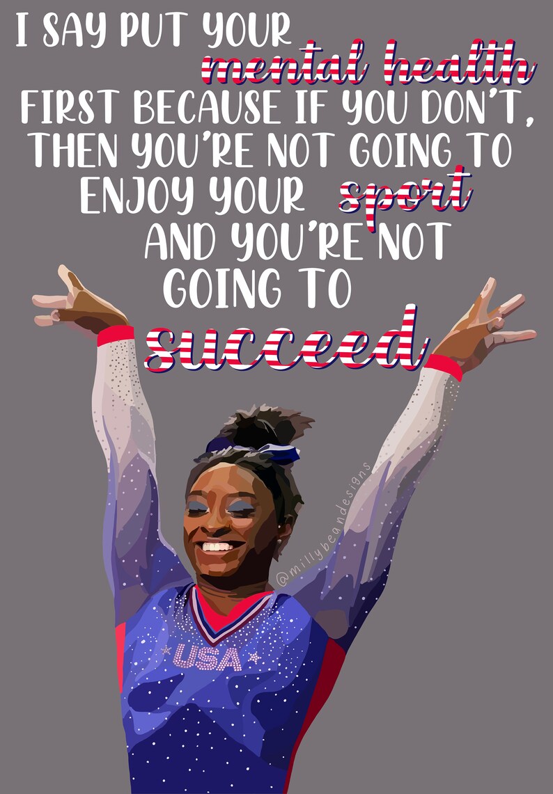 Simone Biles Poster USA gymnastics print gymnast digital | Etsy
