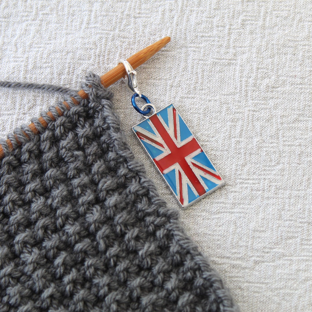 Union Jack Stitch Marker: Enamel Knitting Progress Keeper Fits Onto a ...