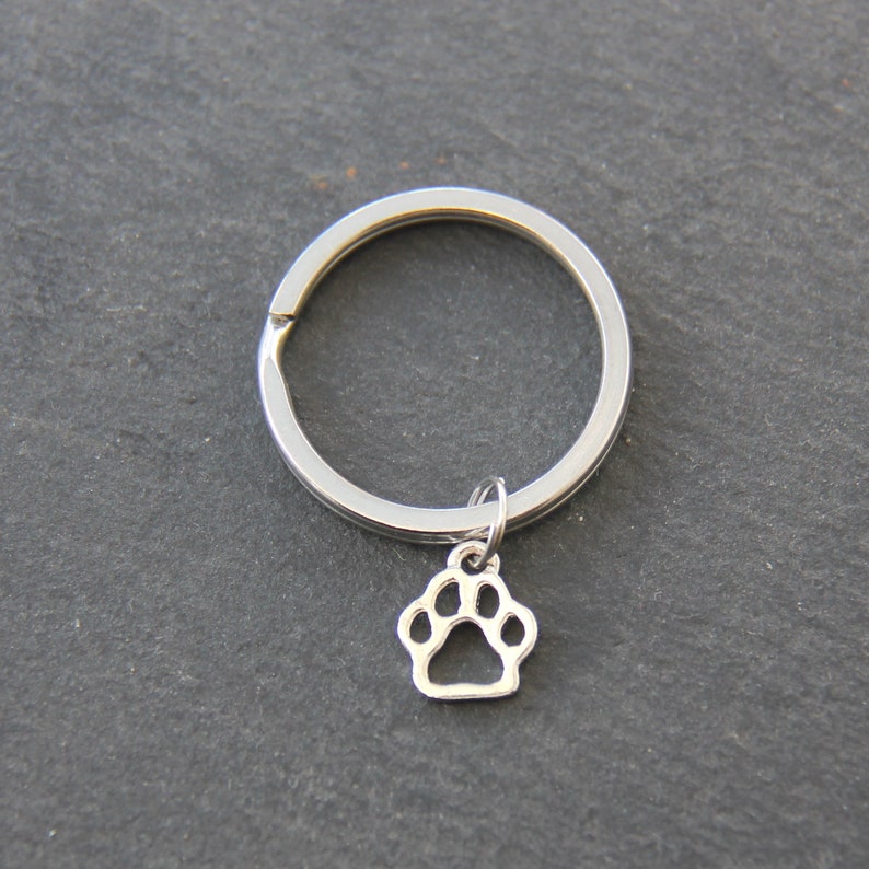 Paw Print Key Ring With Optional Hand Stamped Personalised | Etsy UK