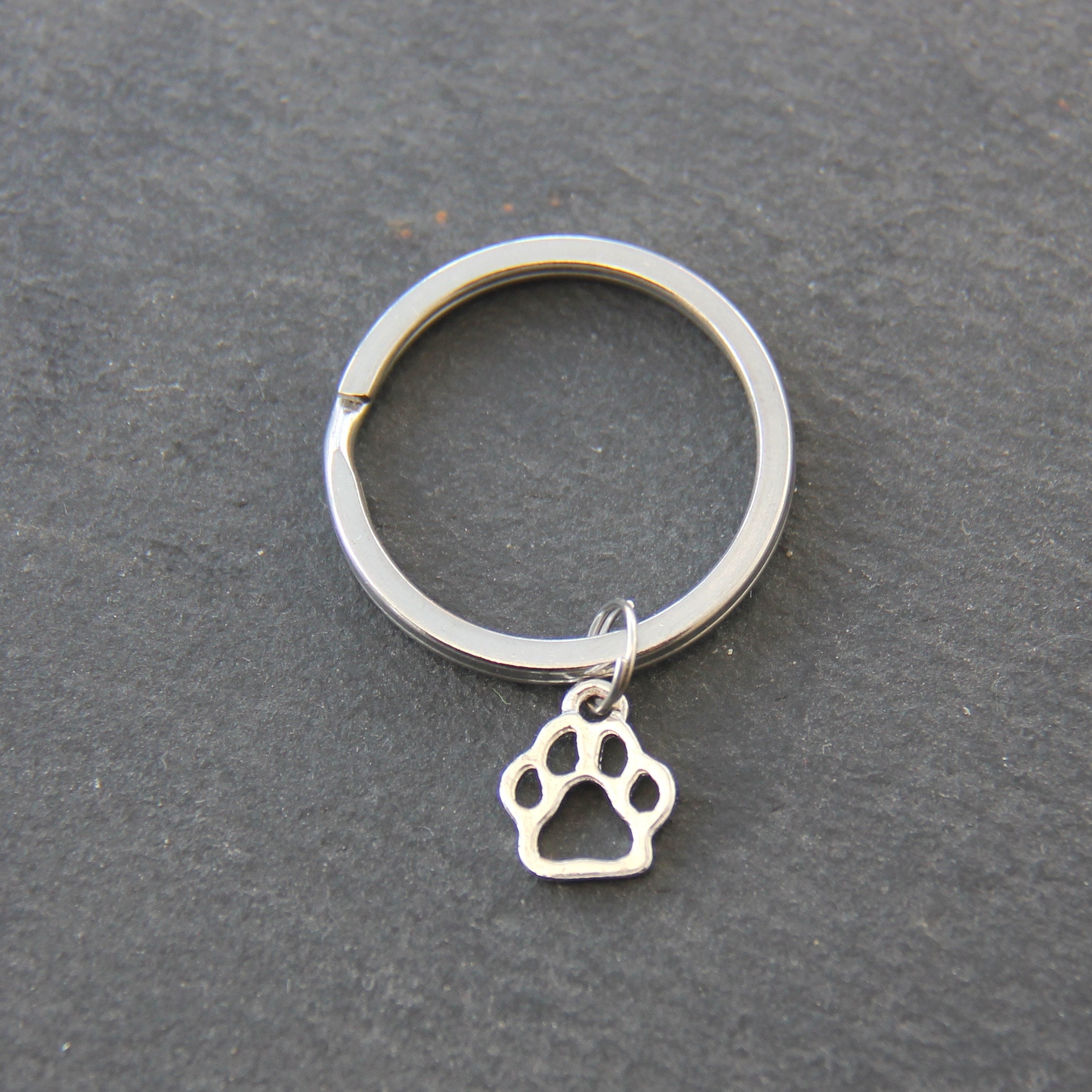 Paw Print Key Ring With Optional Hand Stamped Personalised | Etsy UK