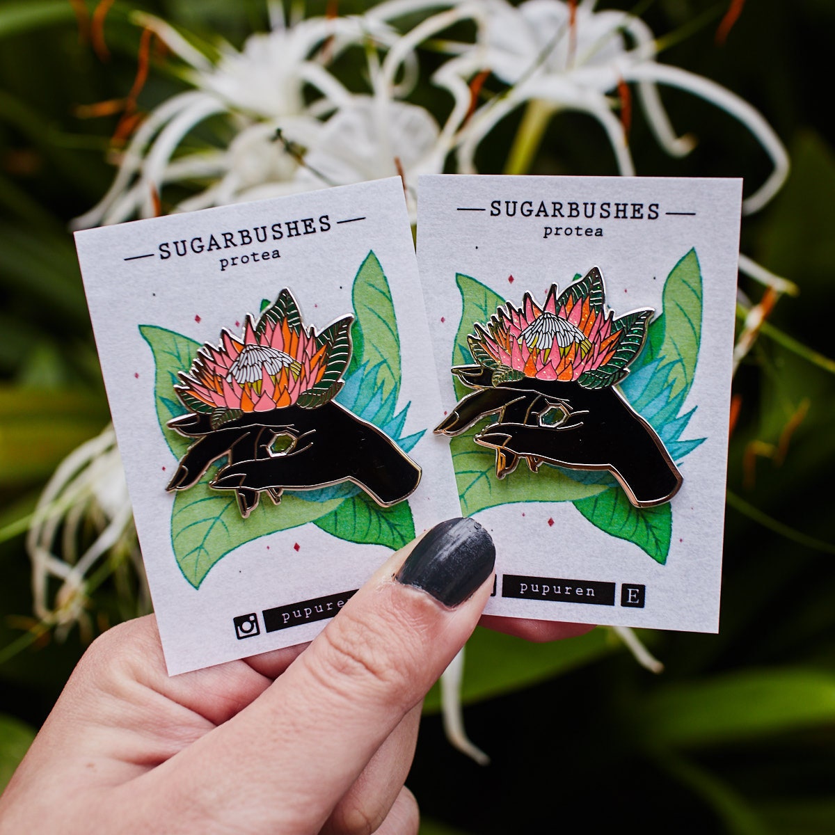 Hands & Florals: Protea Pin - Etsy