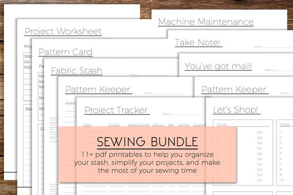 Sewing Organization Printables Bundle Sewing Tracker - Etsy
