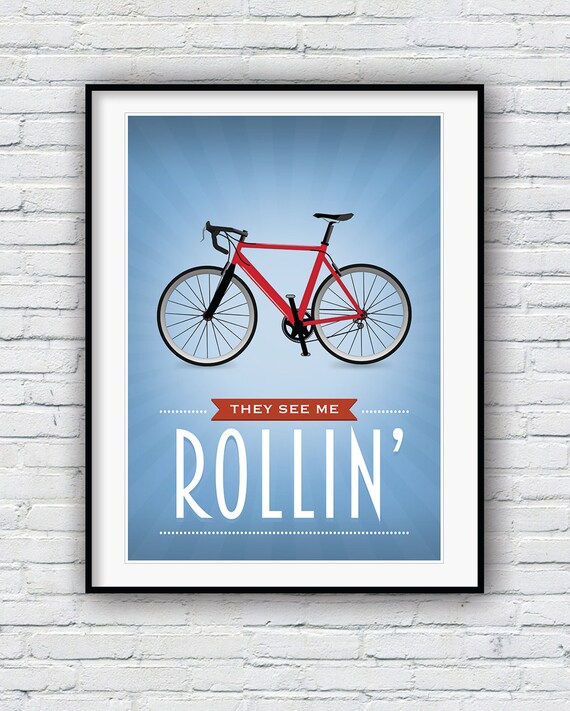 Bike poster bicycle art cycling print cycling poster bike | Etsy