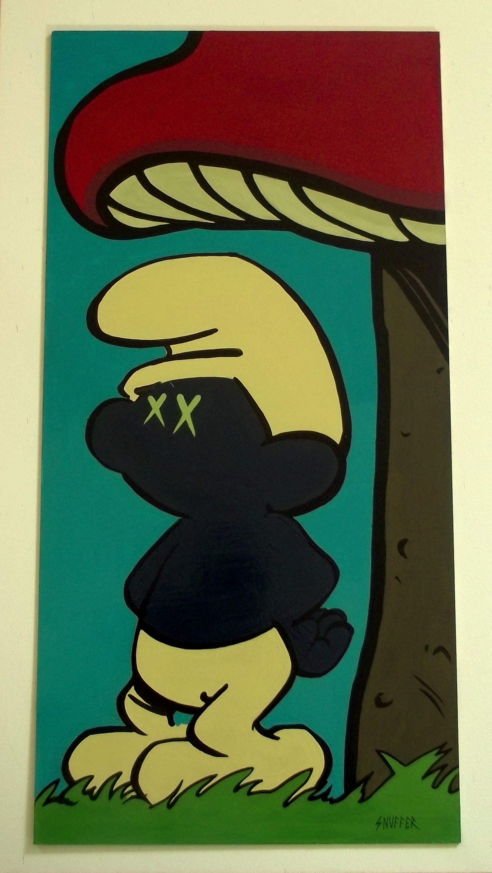 Original SHADY SMURF arte graffiti arte arte urbano sobre lienzo ...