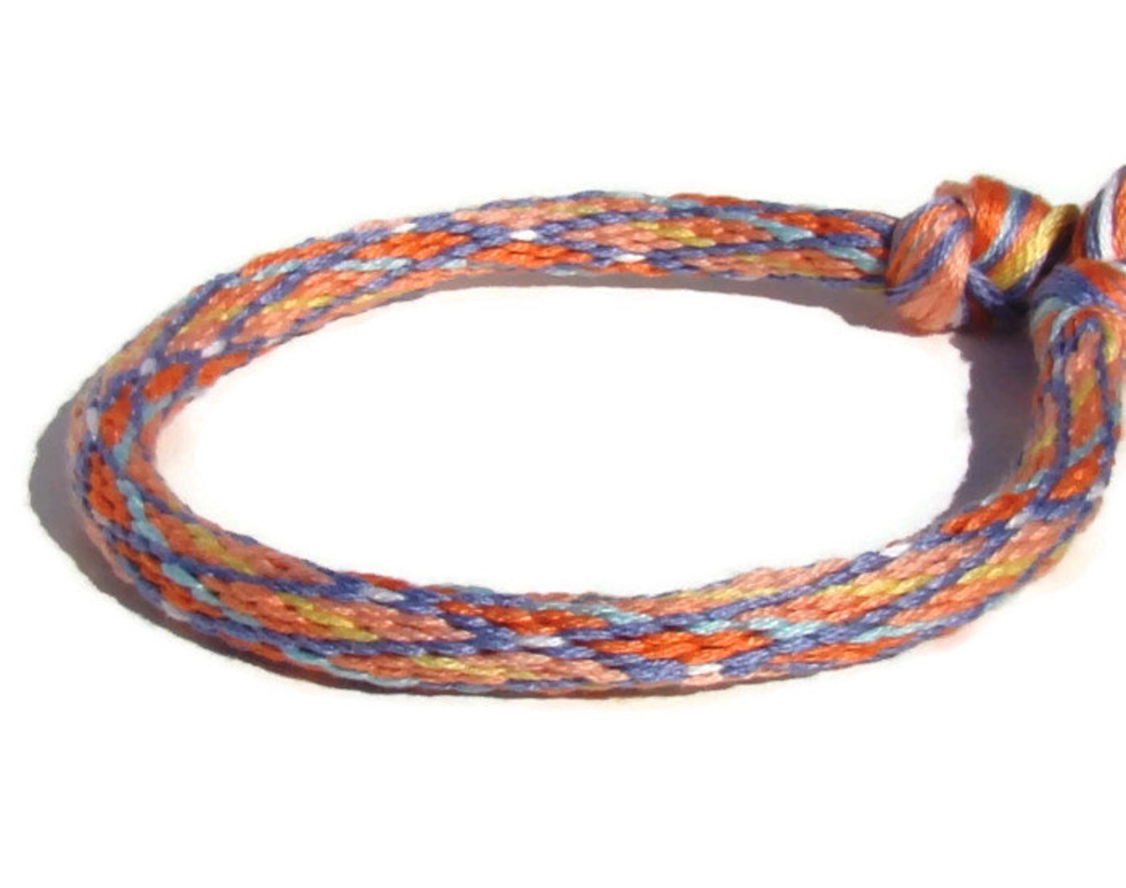 Cherish Collection--36 Strand Peach Plaid Friendship Kumihimo Bracelet ...