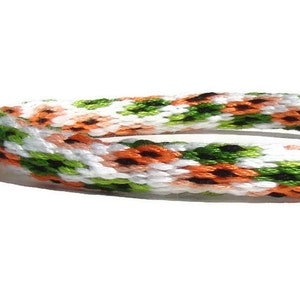 Cherish Collection-- 40 Strand Peach and Green Flower Design Kumihimo ...