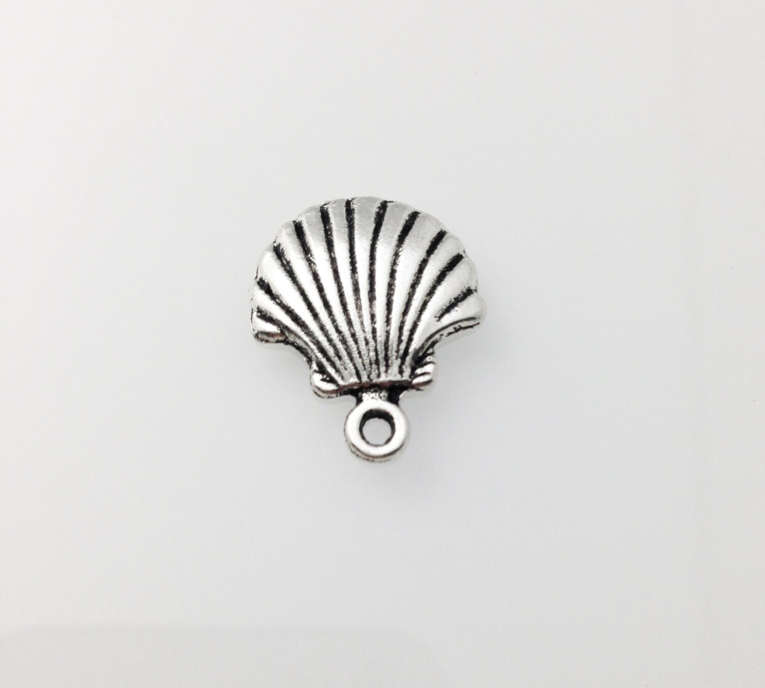 Silver Shell Clam Charm Seashell Charm Ocean Charm Nautical - Etsy
