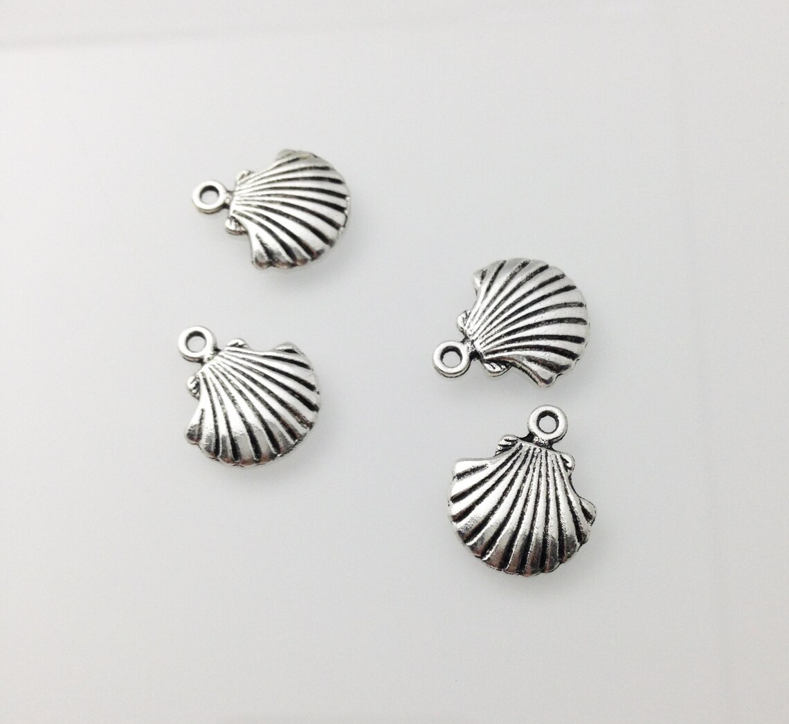Silver Shell Clam Charm Seashell Charm Ocean Charm Nautical - Etsy