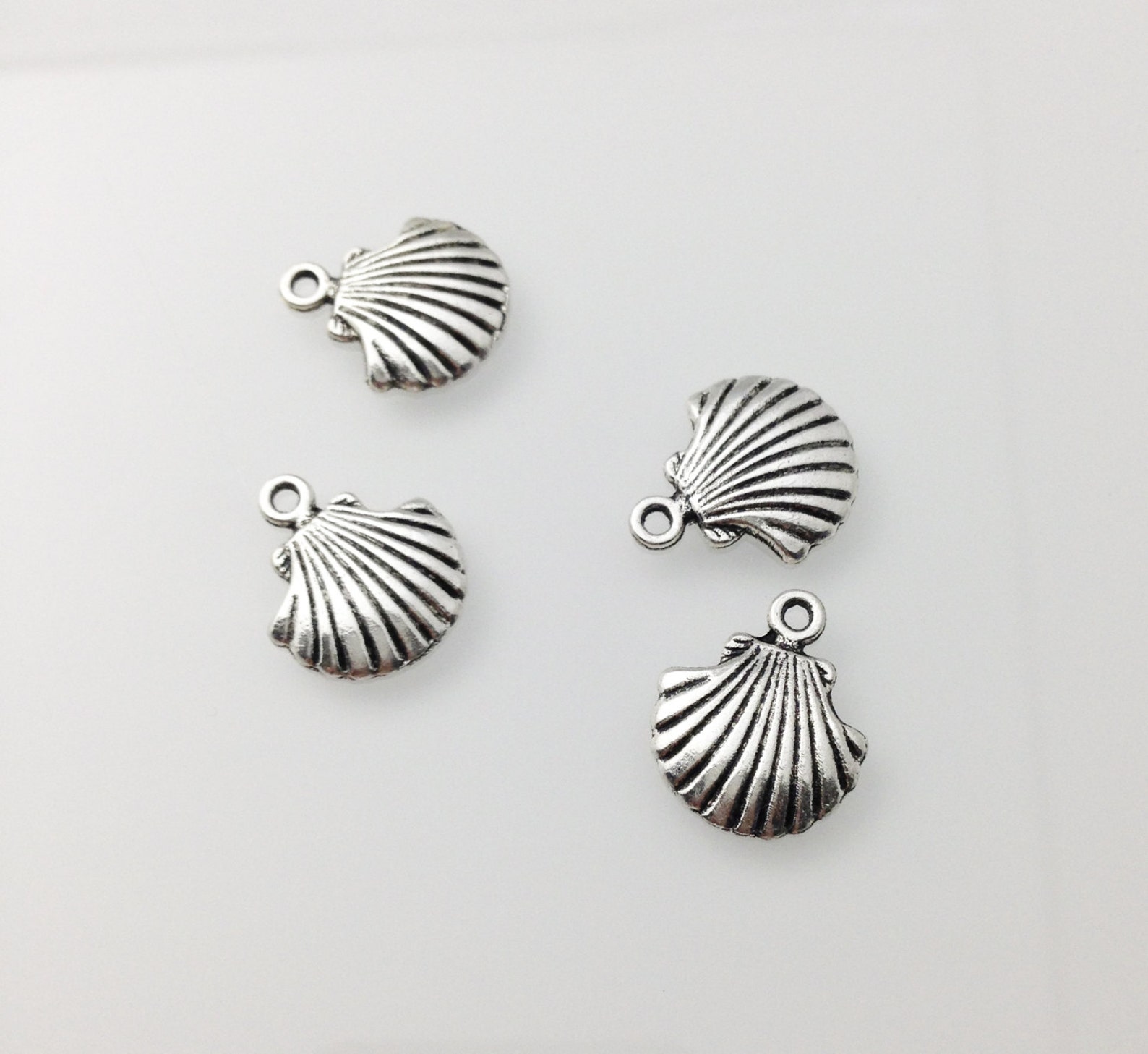 Silver Shell Clam Charm Seashell Charm Ocean Charm Nautical - Etsy