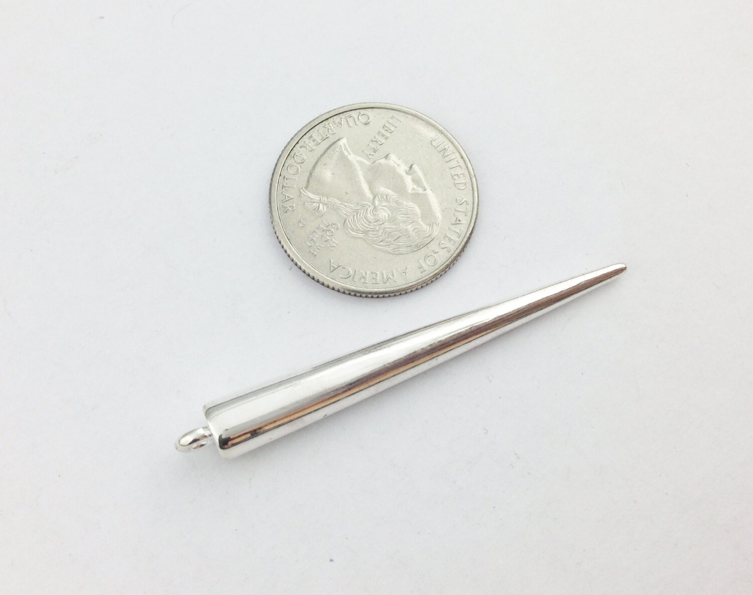 Large Silver Spike Charm // Jewelry Findings Silver Plated | Etsy