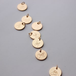 Engraved Hand Gestures Collection, Rock on Charm, Shaka Engraved Charms ...
