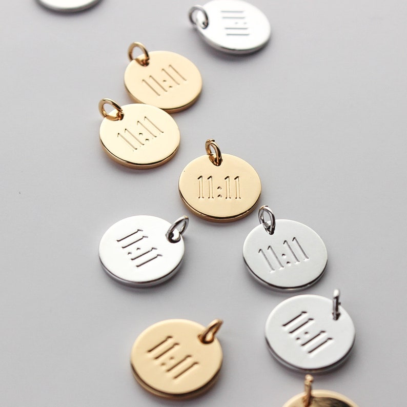 Mystic Spiritual Symbol Engraved Charms, 11:11 Lucky Charm, Evil Eye ...