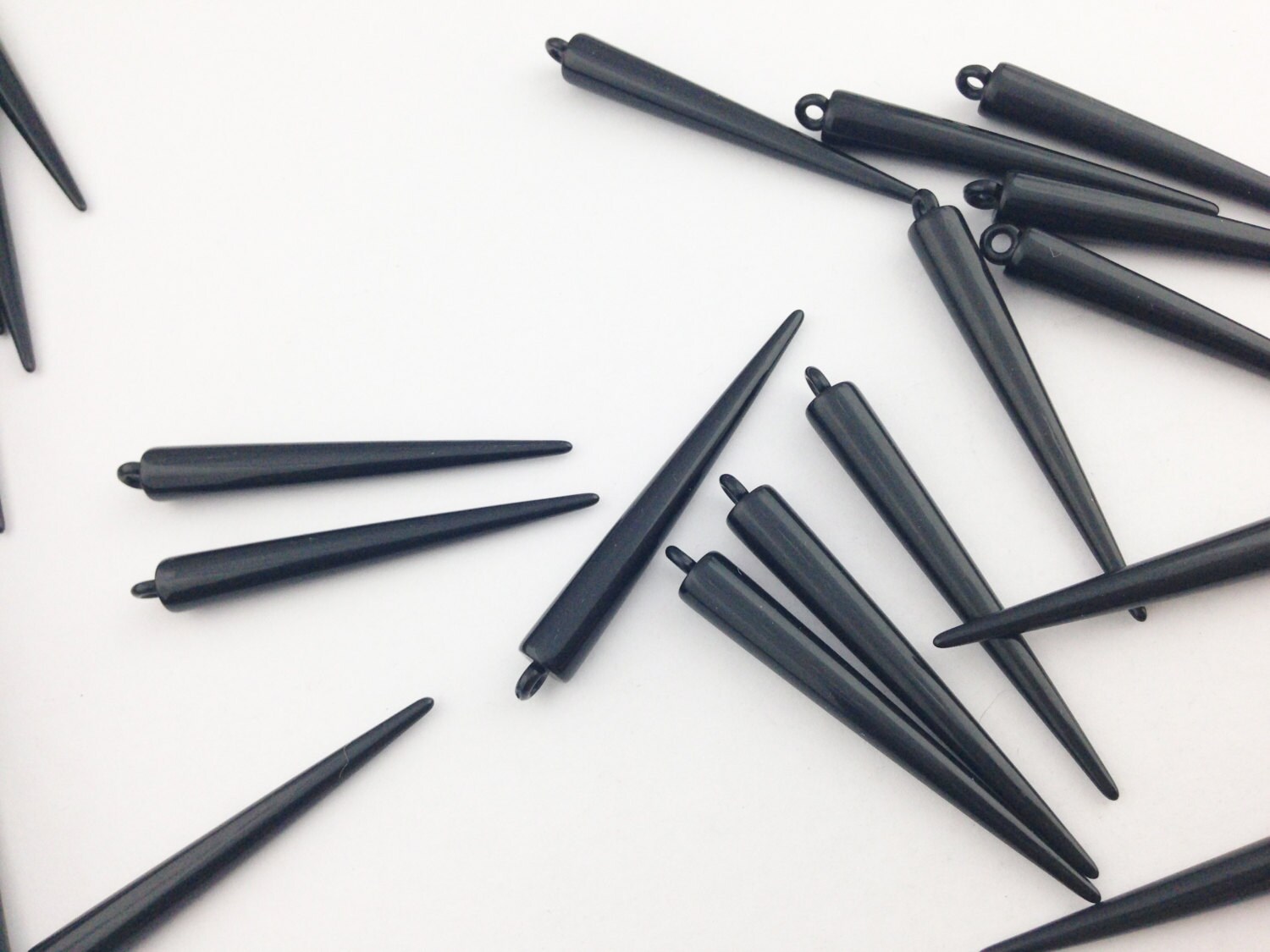 Large Black Spike Charm Light Weight Spike Stick Charm - Etsy